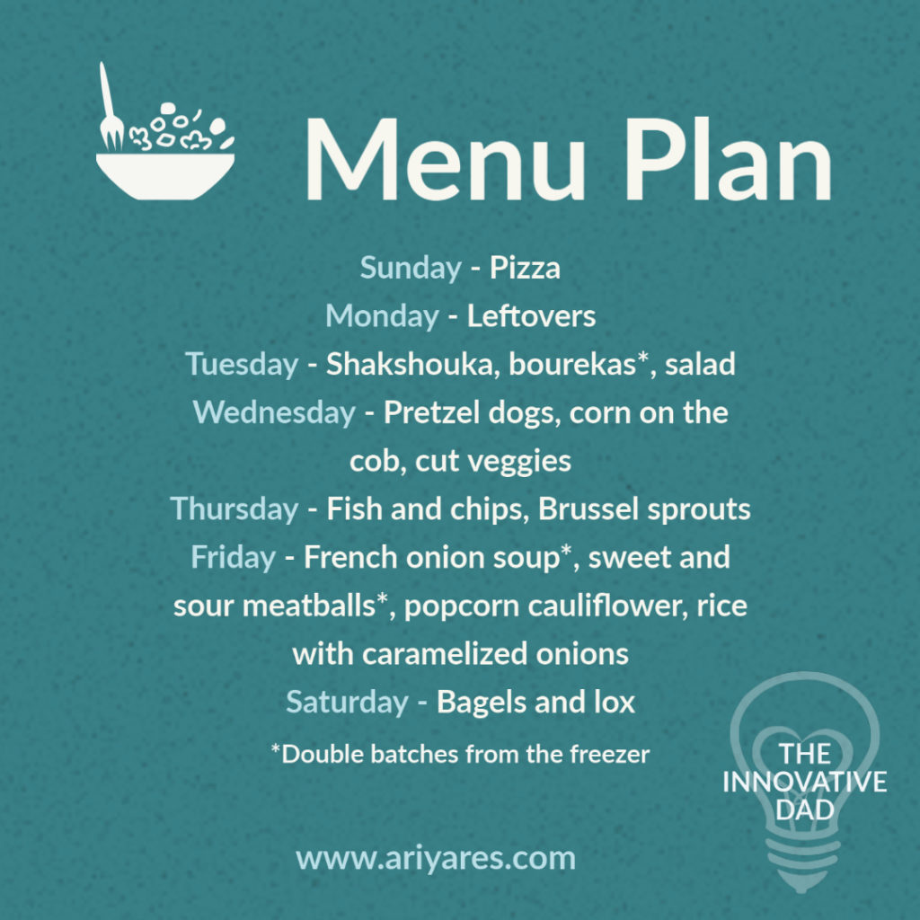 Getting Used to the New "Normal": Meal Plan - Week of 10/3 - Dr. Ari ...